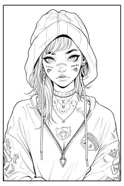 Girl Ascii Art Color Drawing Art Coloring Book Art Sketches