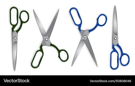 Realistic Scissors Set Royalty Free Vector Image