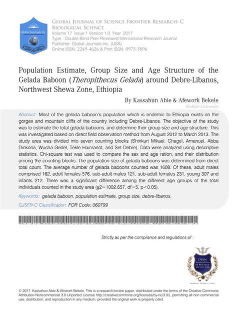 Pdf Population Estimate Group Size And Age Structure Of The Gelada Pdf Population Estimate Group Size And Age Structure Of The Gelada
