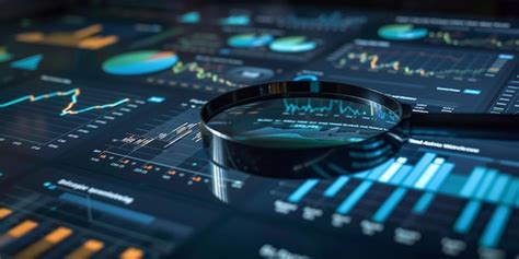 Premium Photo Corporate Data Analysis Through Magnifying Glass