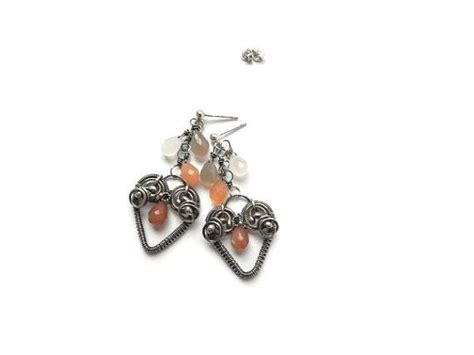 Moonstone Dangle Earrings In Silver