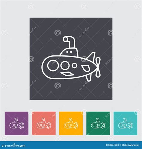 Submarine Thin Line Icon Warship Transport Symbol Underwater Boat Vector Sign On White