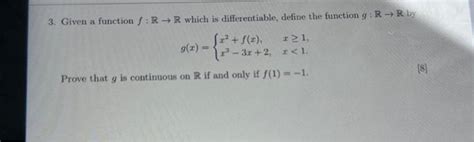 solved 3 given a function f mathbb{r} rightarrow