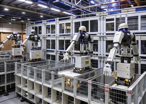 Robotic Integration In Smart Factories And Renewable Energy Systems Premium Ai Generated Image