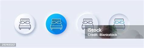 침대 베개 라인 아이콘입니다 밤 수면 휴식 표시 선 아이콘 벡터 3차원 형태에 대한 스톡 벡터 아트 및 기타 이미지 3차원 형태 0명 고급 Istock