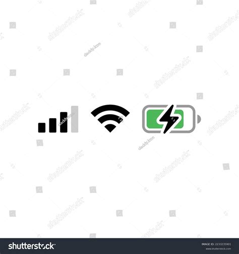 Signal Wifi Battery Icon Isolated On Stock Vector Royalty Free 2233235901 Shutterstock