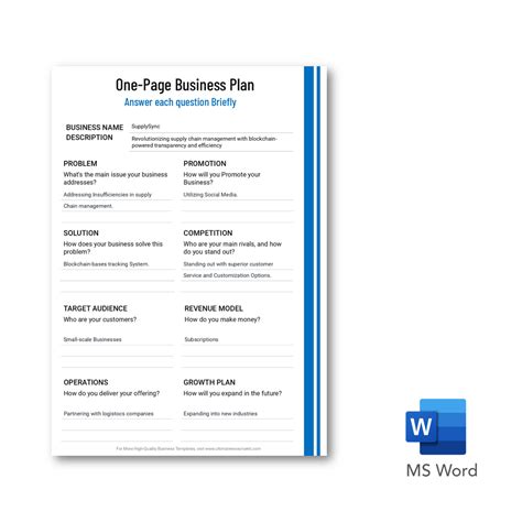 Comprehensive Business Plan Template High Quality Templates