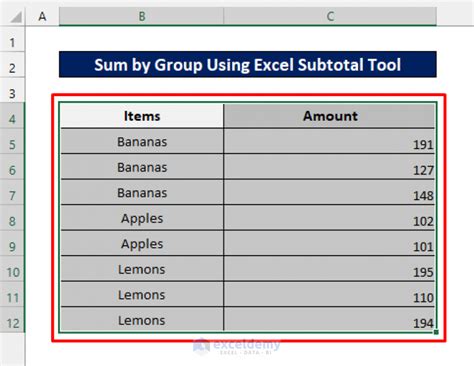 How To Sum By Group In Excel 4 Methods ExcelDemy