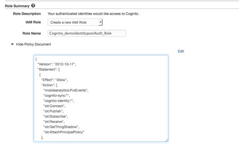 Configuring Cognito User Pools To Communicate With Aws Iot Core The