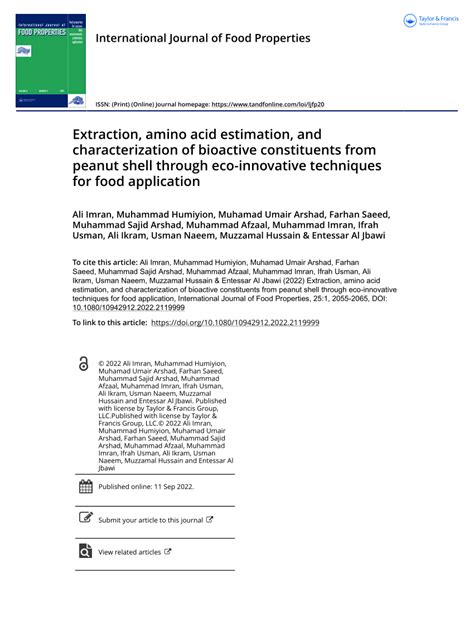 Pdf Extraction Amino Acid Estimation And Characterization Of