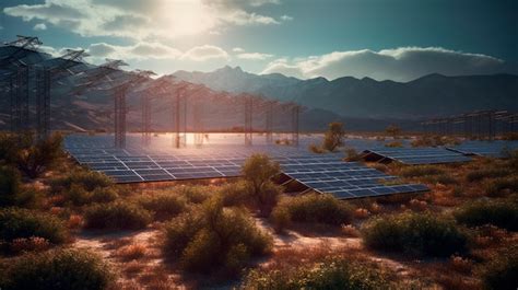 Premium Photo Solar Power Plants Generative Ai