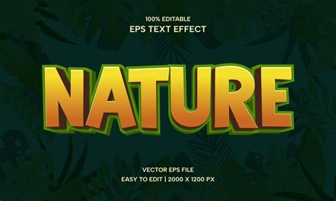 Premium Vector Nature 3d Realistic Text Effect