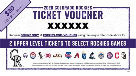 Group Fundraiser Ticket Voucher Redemption Colorado Rockies