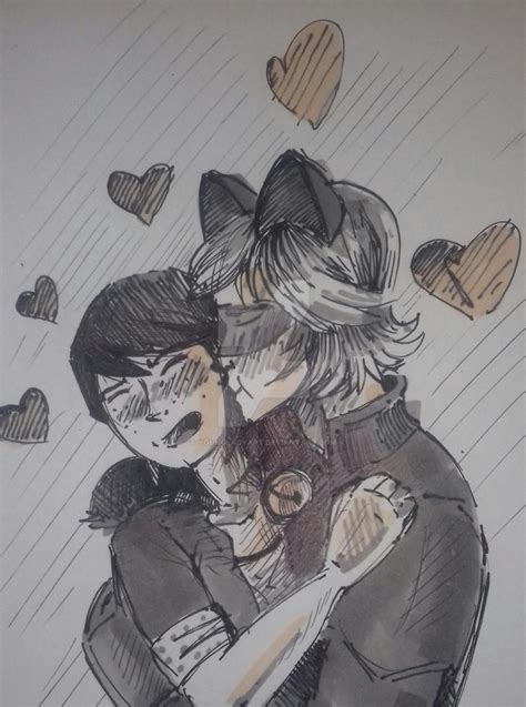 Chat Noir And Marinette By Youngladyart On Deviantart