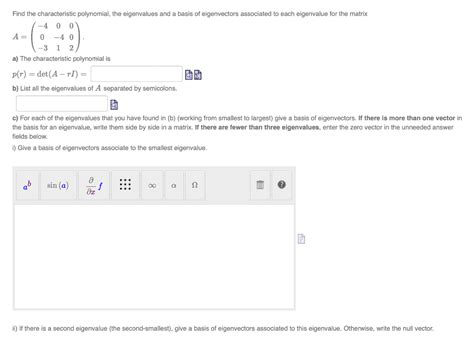 Solved Find The Characteristic Polynomial The Eigenvalues