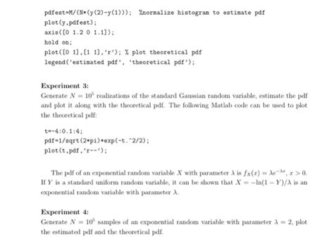 Exercise 2 Simulation Of Common Random Variables In