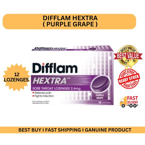 Difflam Hextra Sore Throat Lozenges 24 Mg 12 Lozenges Shopee