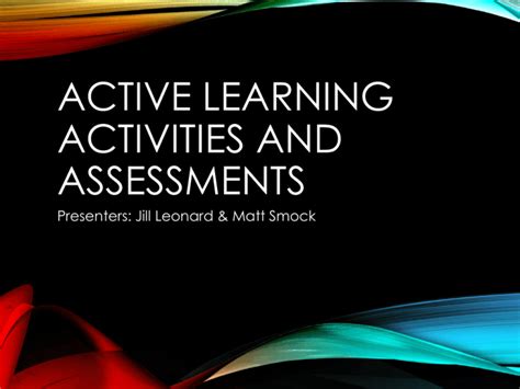 Active Learning Activities And Assessments Slides