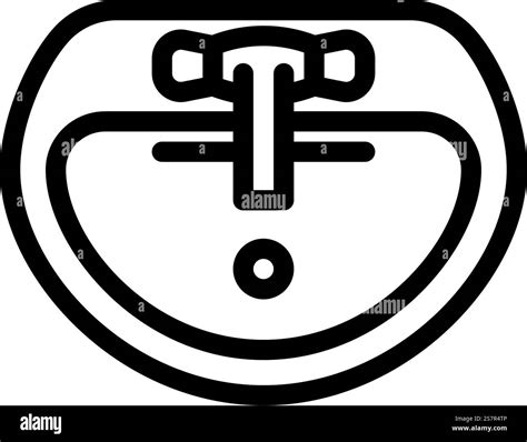 Sink Top View Line Icon Vector Sink Top View Sign Isolated Contour