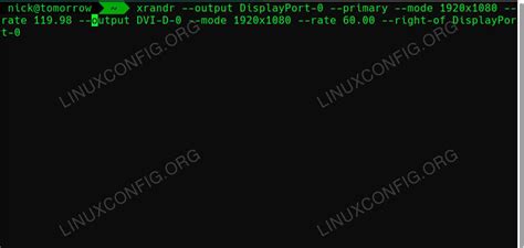 configure monitors with xrandr on linux