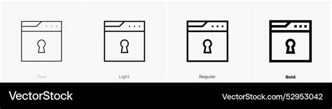 Password Icon Thin Light Regular And Bold Style Vector Image
