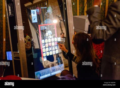 Selfie Mirror Sharing In Social Media And Printing Live Photographs Of