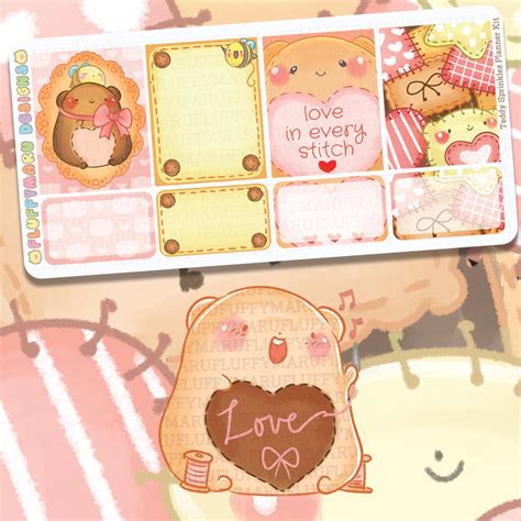 Teddy Sprinkles Planner Kit Planner Stickers Cute Stickers Etsy