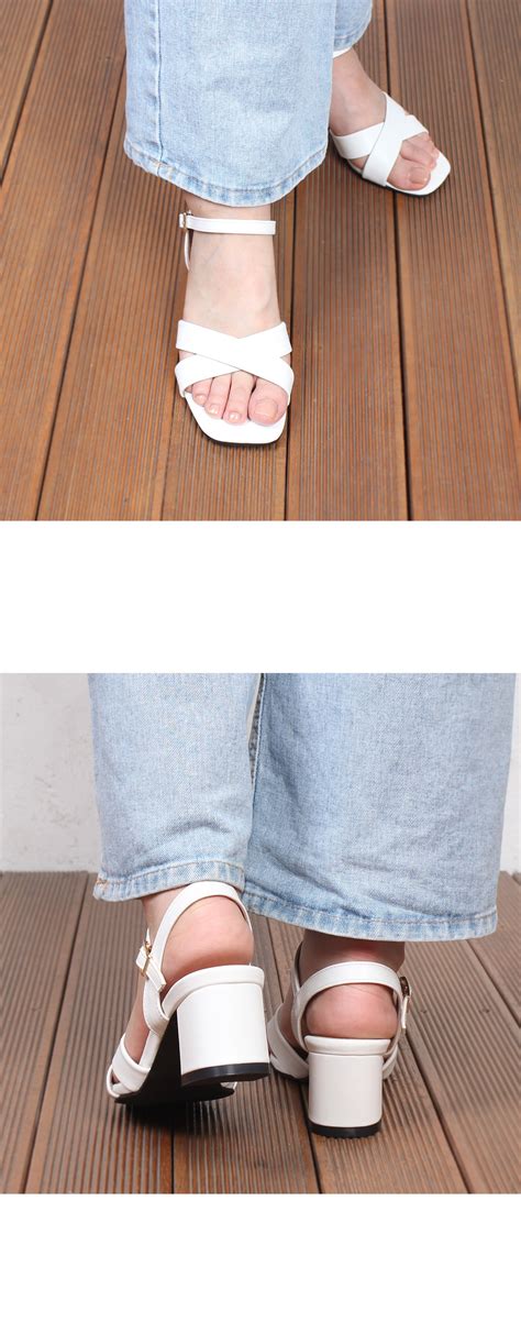 Bdebjc X선 미들힐 샌들 발목 스트랩 여성 빅사이즈가능
