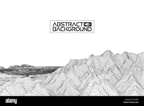 Abstract Vector Wireframe Landscape Background Cyberspace Grid D Technology Wireframe Vector