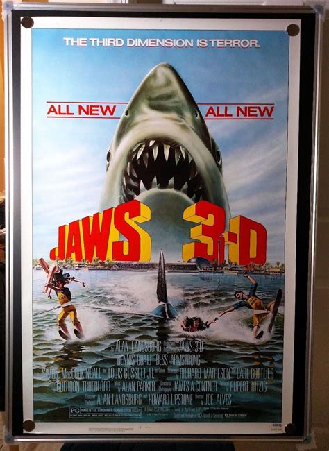 Jaws 3 3d Dennis Quaid Original Nm 27x41 Single Sided Rolled Movie
