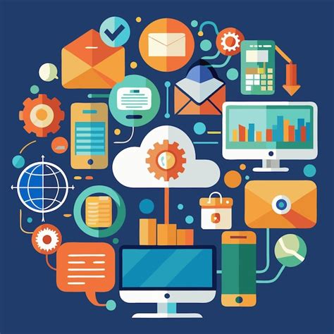 Cloud Computing And Network Technology Icons Premium Ai Generated Vector