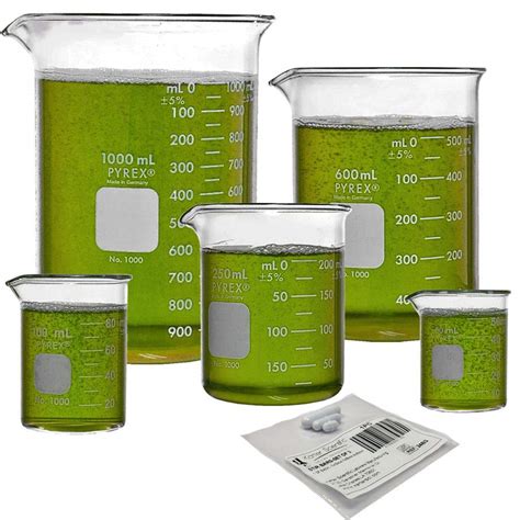 Corning Pyrex 1000 Griffin Low Form Glass Beaker Set With