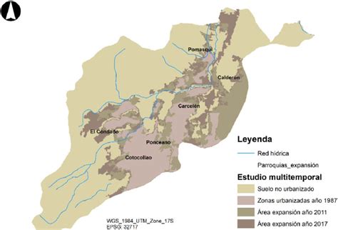 Análisis Multitemporal 1987 2011 2017 Figure 5 Multitemporal Analysis