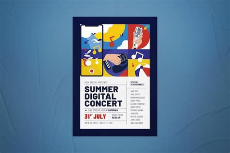 Premium Psd Summer Digital Concert Flyer