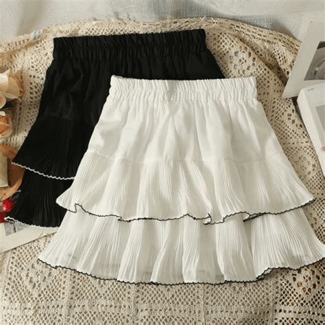 디어포텐 여름신상데이트룩하객룩 주름 플리츠 배색 캉캉 밴딩 플레어 미니스커트 데이트룩 봄하객룩 오피스룩 소풍룩