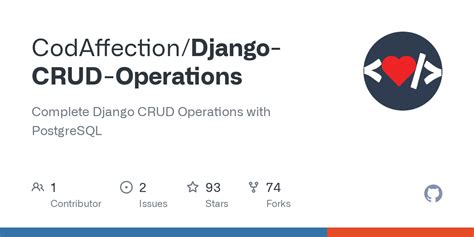 GitHub CodAffection Django CRUD Operations Complete Django CRUD Operations With PostgreSQL