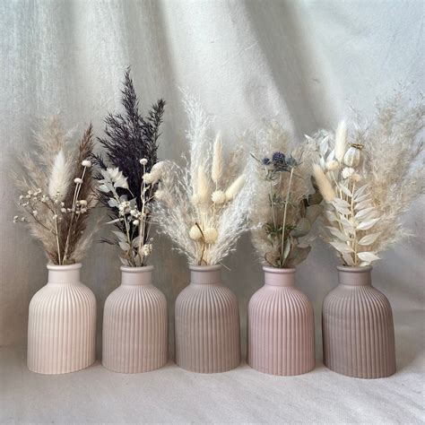 Small Vase With Dried Flower Options Handmade Vase Jesmonite Bud