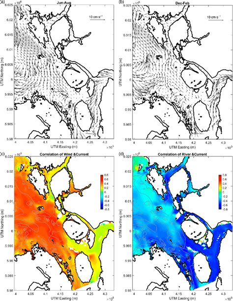 Seasonal Mean Residual Flow Anomalies Annual Mean Values And Tidal