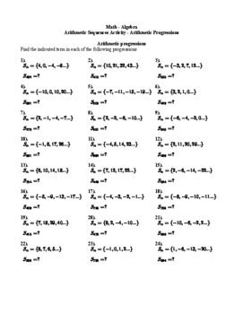 Arithmetic Progressions Arithmetic Sequences 100 Solved Exercises