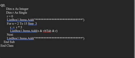 Solved Visual Programming I Need A Screenshot For The Chegg