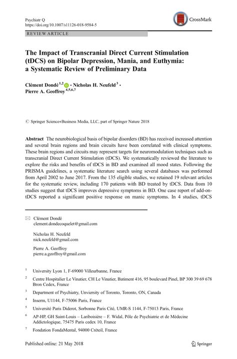 Pdf The Impact Of Transcranial Direct Current Stimulation Tdcs On