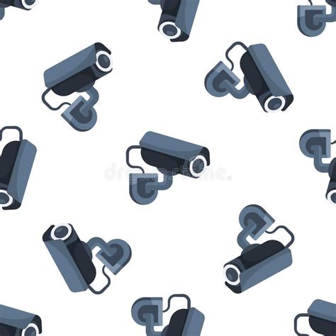 Security Camera Seamless Pattern Providing Constant Surveillance Stock