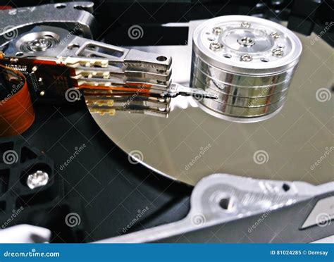 Internal Harddisk Drive Is The Data Storage For The Digital Data Computer Close Up On White