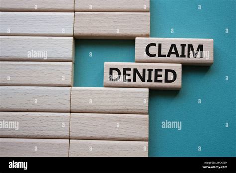 Claim Denied Symbol Wooden Blocks With Words Claim Denied Beautiful