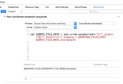 Ios How Can I Preprocess Storyboard XIB Files With Xcode Stack Overflow