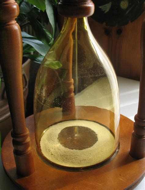 Vintage Blenko Glass Hourglass 1940s Rare Wheat Oak Wood