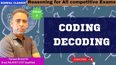 Reasoning Class 2 Coding Decoding By Tarsem Sir Reasoning For All