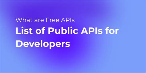 what are free apis and list of public apis for developers