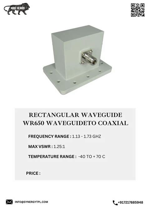 Rectangular Waveguide Wr650 Waveguideto Coaxial Transition Waveguide To Coaxial Adapter At