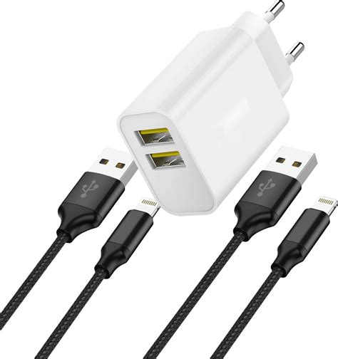 USB Oplader Poorten X Sterke IPhone Oplader Kabel Snellader Meter Bol Com